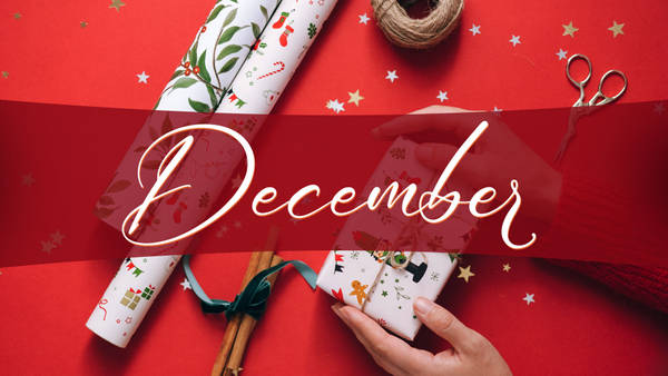 Download December Red Sparkling Calendar Wallpaper | Wallpapers.com