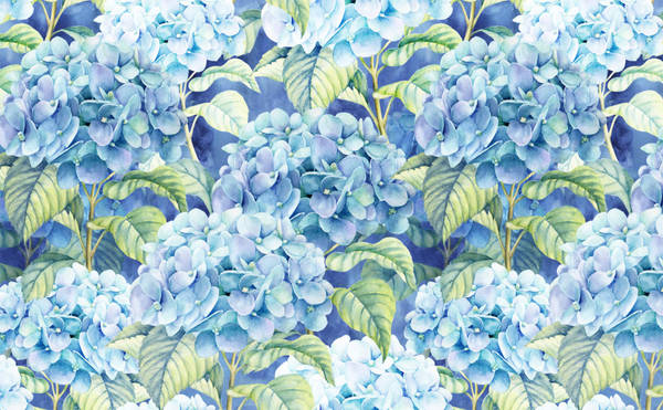 Download Blue Hydrangea Flower Surrounded By Leaves Wallpaper ...