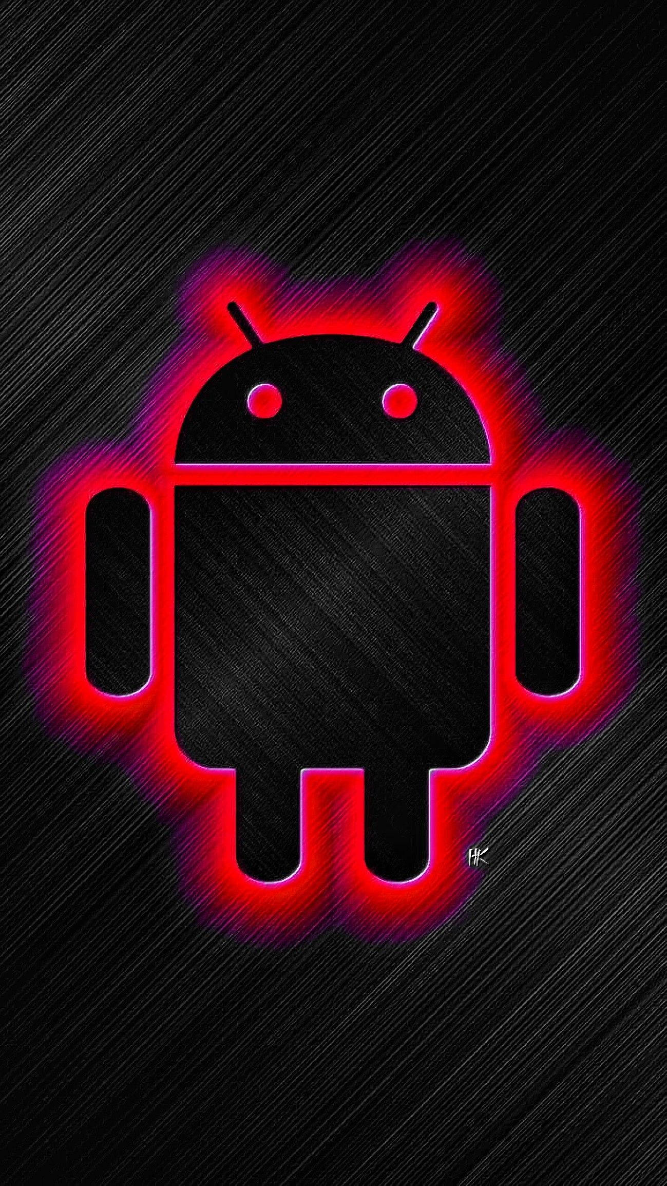 Download Android Developer Glowing Rred Wallpaper | Wallpapers.com