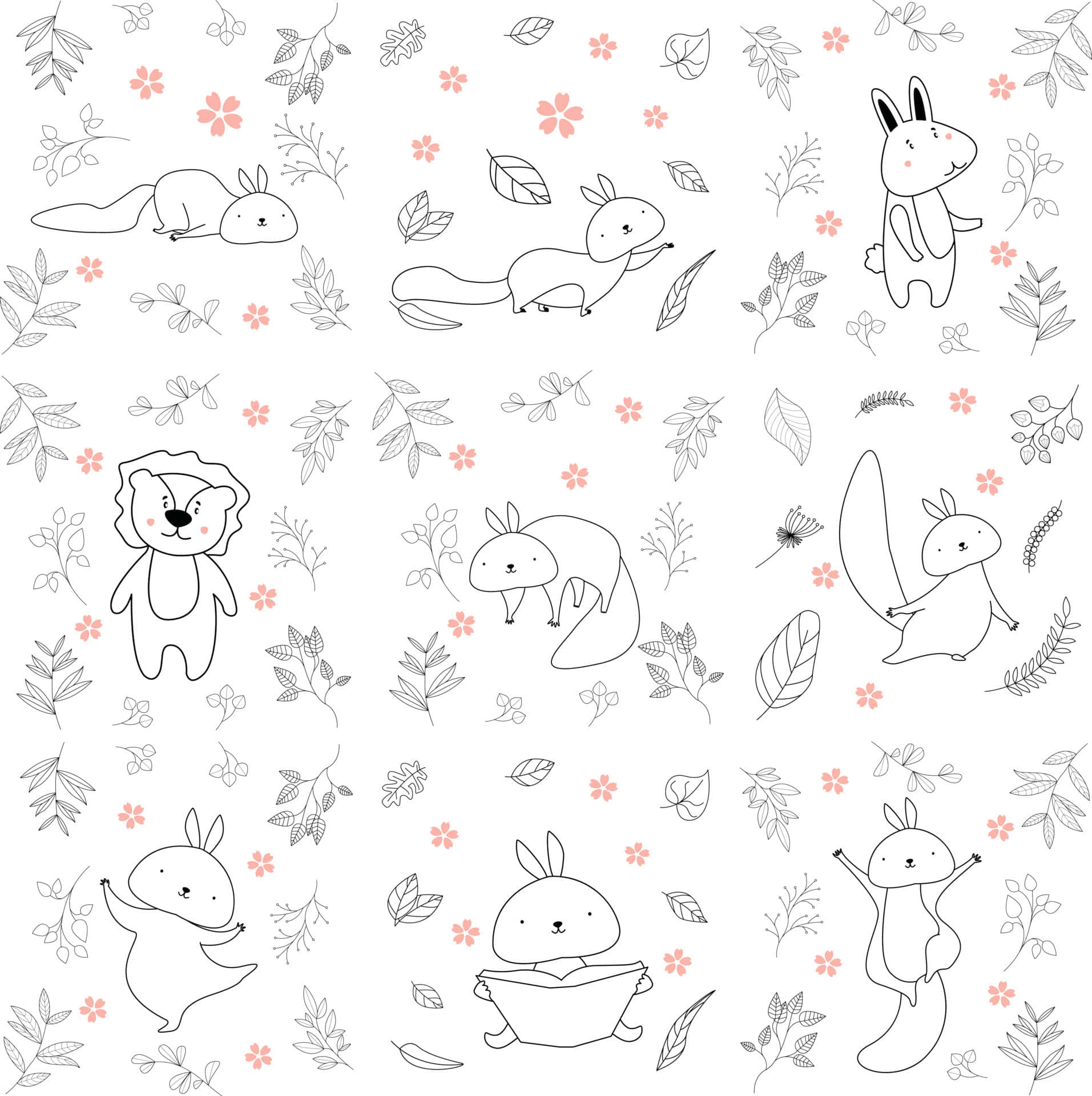 Download Cryptic Cute Bunny Pattern Wallpaper | Wallpapers.com