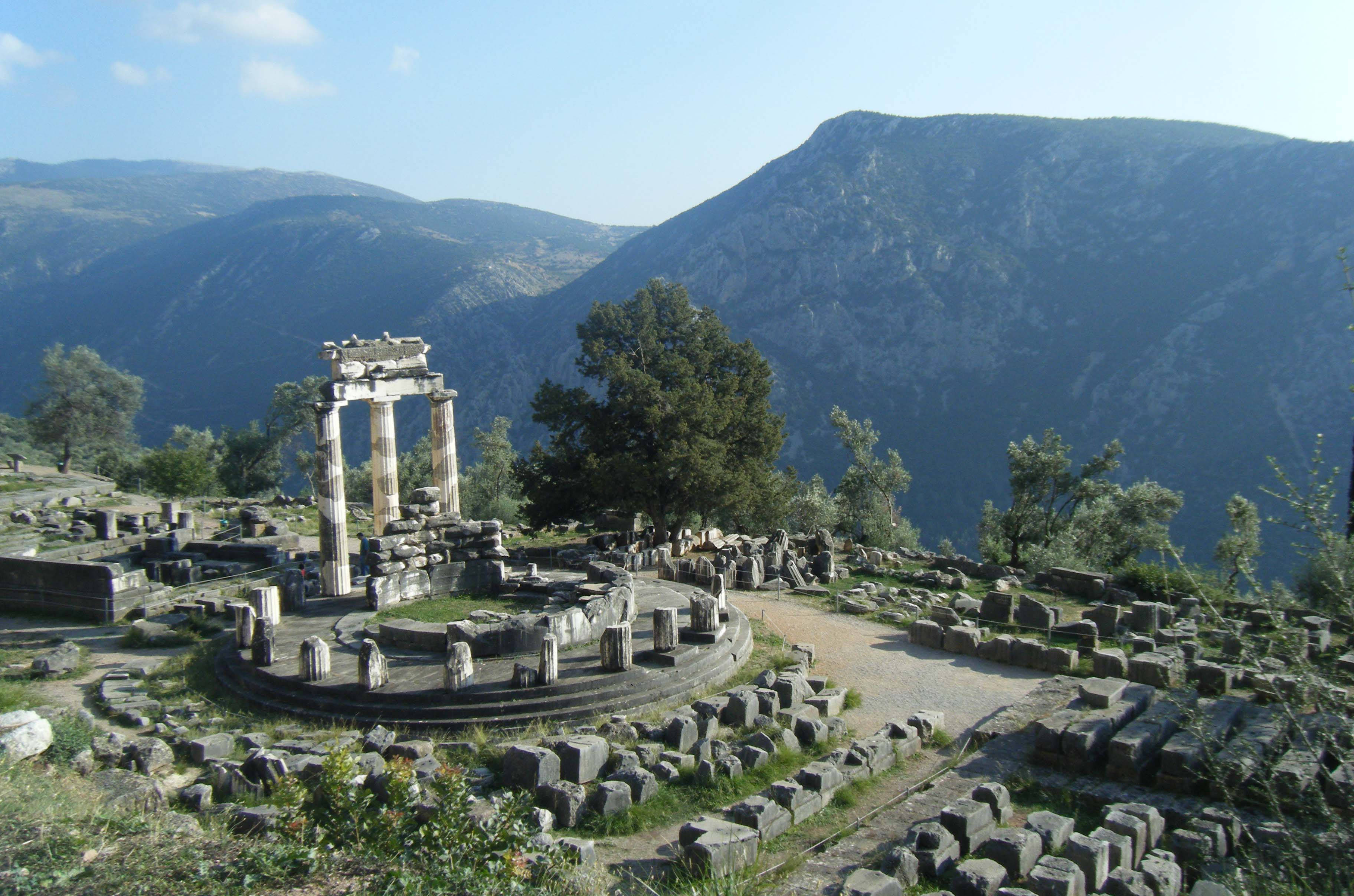 Download Delphi Apollo Temple Ruins Wallpaper | Wallpapers.com