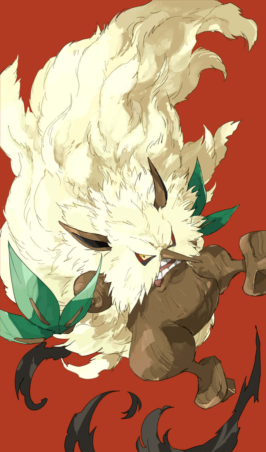 Download Shiftry Angry Red Background Iphone Wallpaper | Wallpapers.com