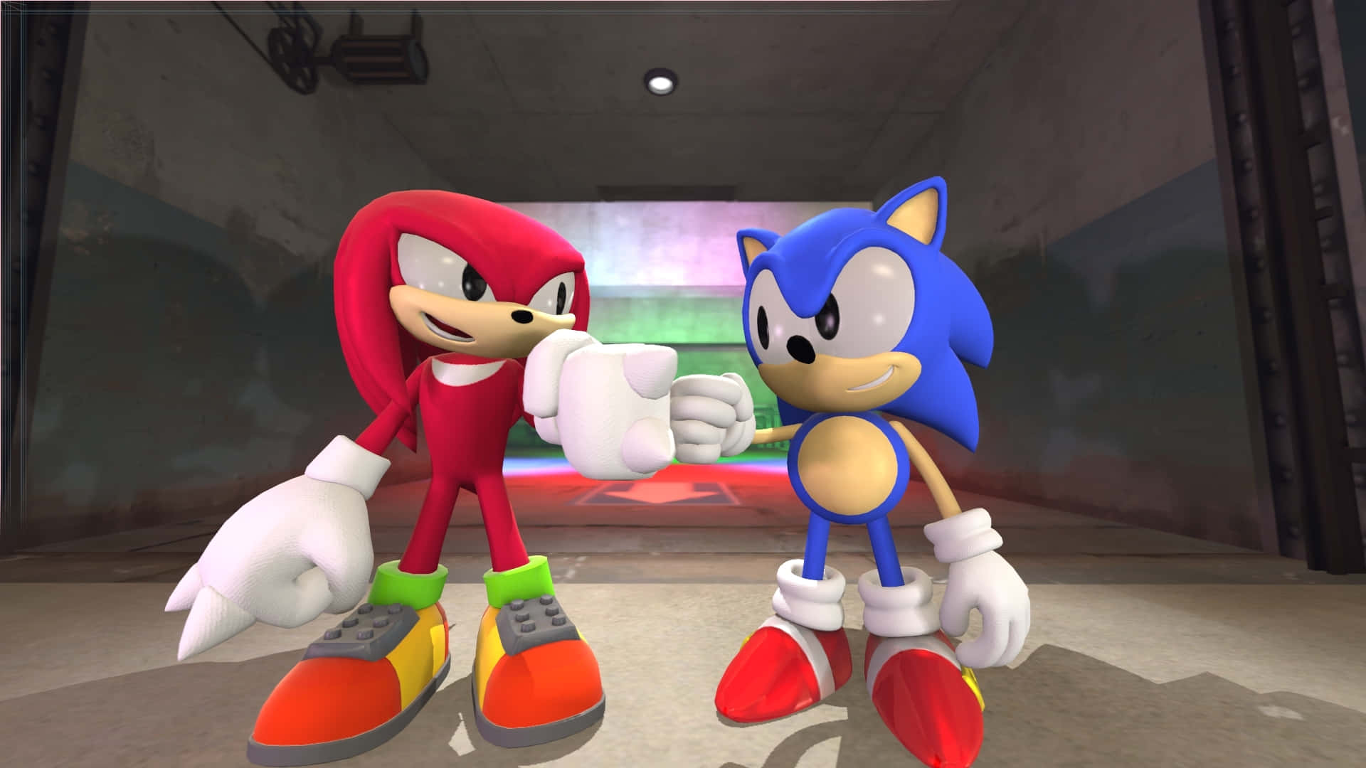 Download The iconic duo, Sonic and Knuckles, in action Wallpaper | Wallpapers.com