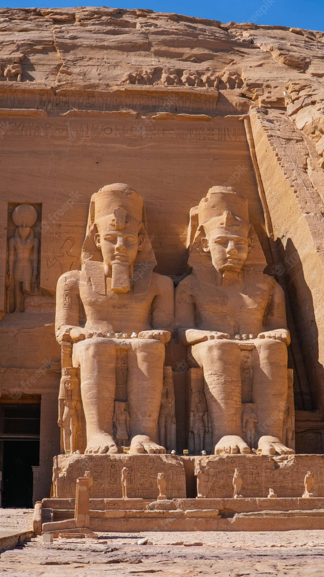 Download Vertical Photo Of Abu Simbel Temple's Statues Wallpaper ...
