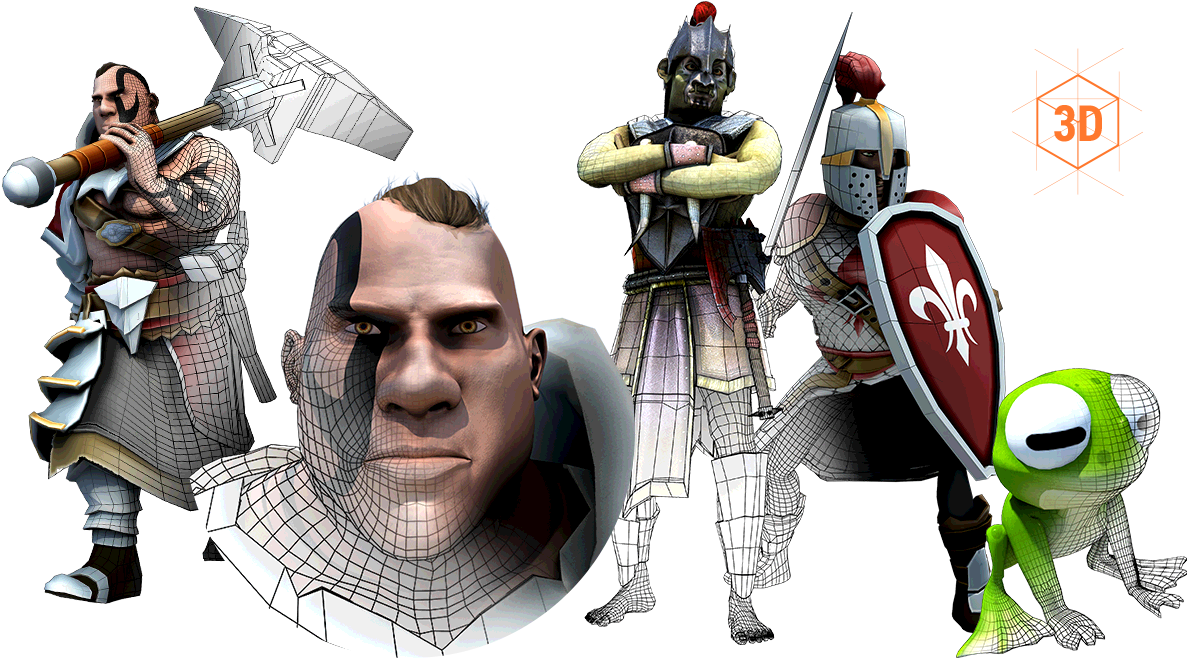 Download 3 D Character Models Showcase | Wallpapers.com