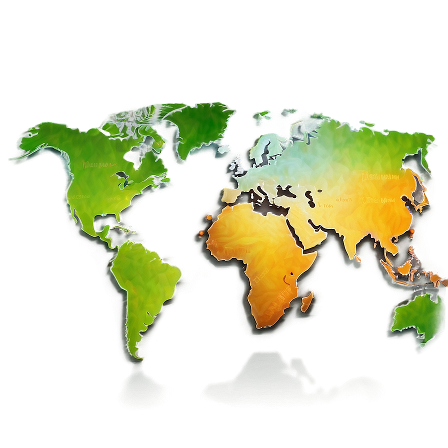 3d World Map Png Transparent Background