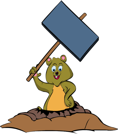 Download Animated Gopher Holding Signboard | Wallpapers.com