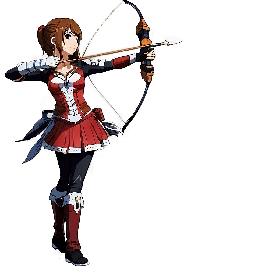 Anime Girl Shooting Bow And Arrow