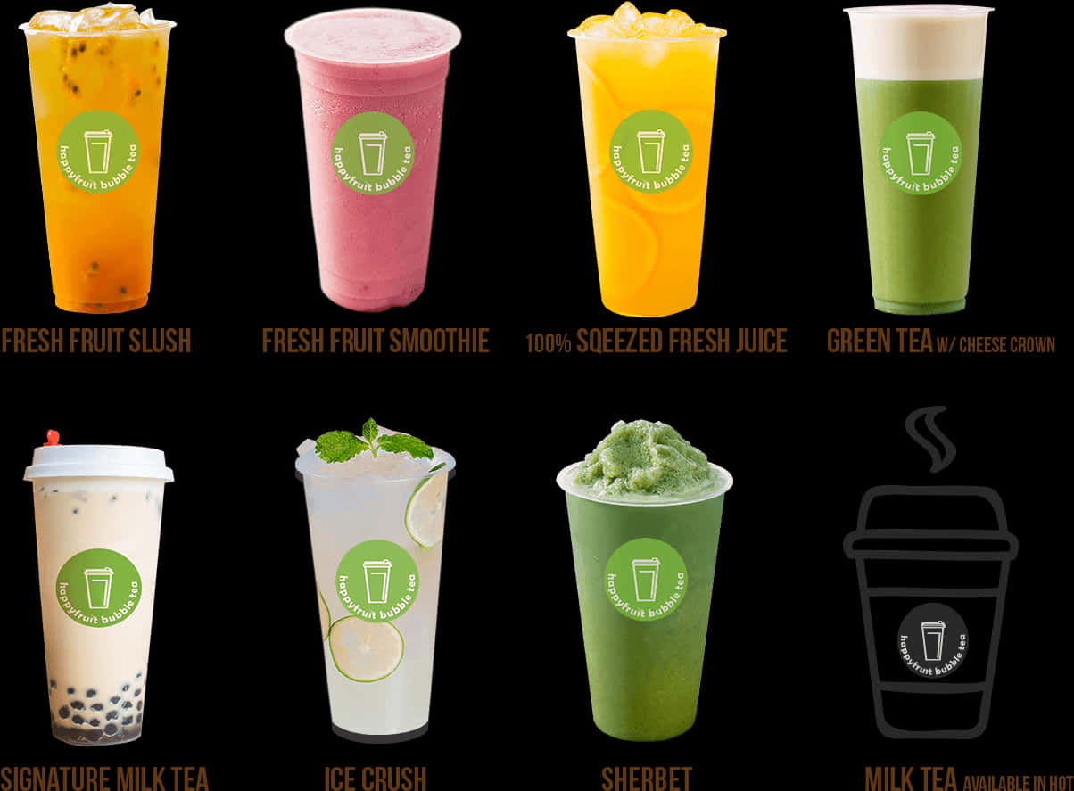 Download Assorted Bubble Tea Menu Items | Wallpapers.com