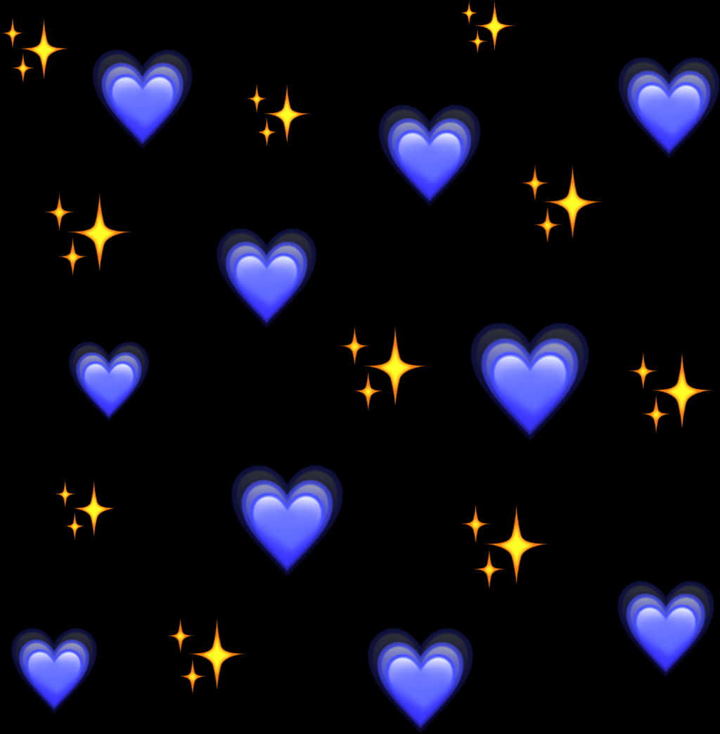 Download Blue_ Hearts_and_ Stars_ Pattern | Wallpapers.com