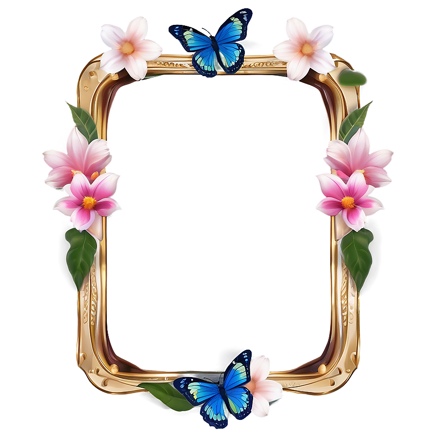Download Butterfly And Flower Frame Png 60 | Wallpapers.com