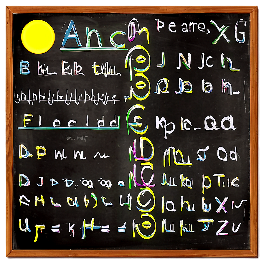 Download Chalkboard With Alphabet Png Ogq | Wallpapers.com
