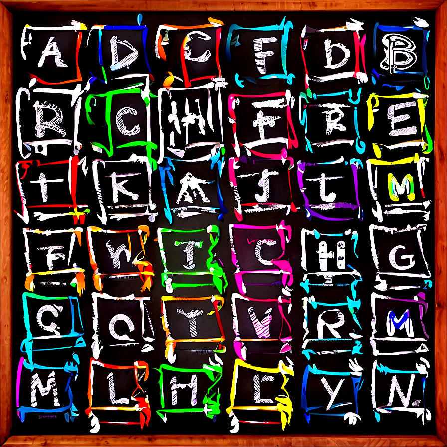 Download Chalkboard With Alphabet Png Vtb | Wallpapers.com