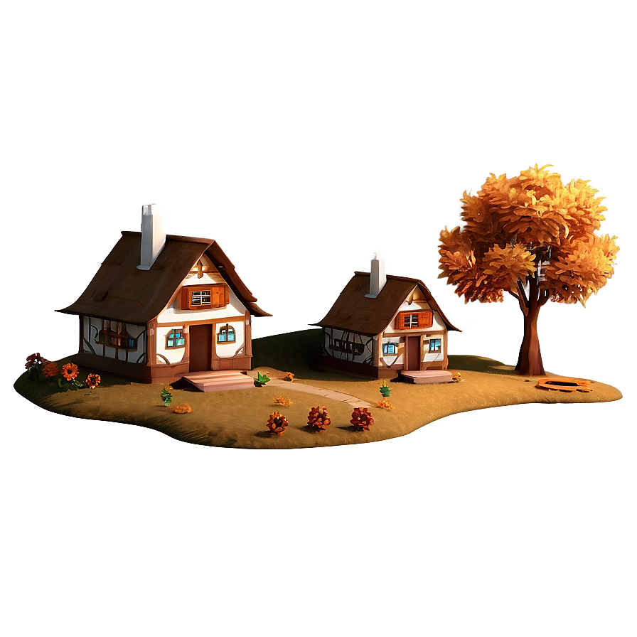 Download Charming Autumn Village Png Cua25 | Wallpapers.com