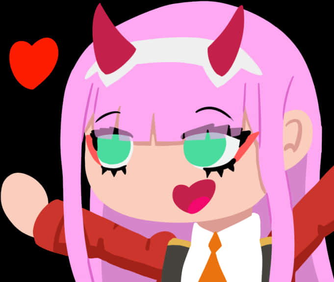 Download Chibi Zero Two Winking | Wallpapers.com
