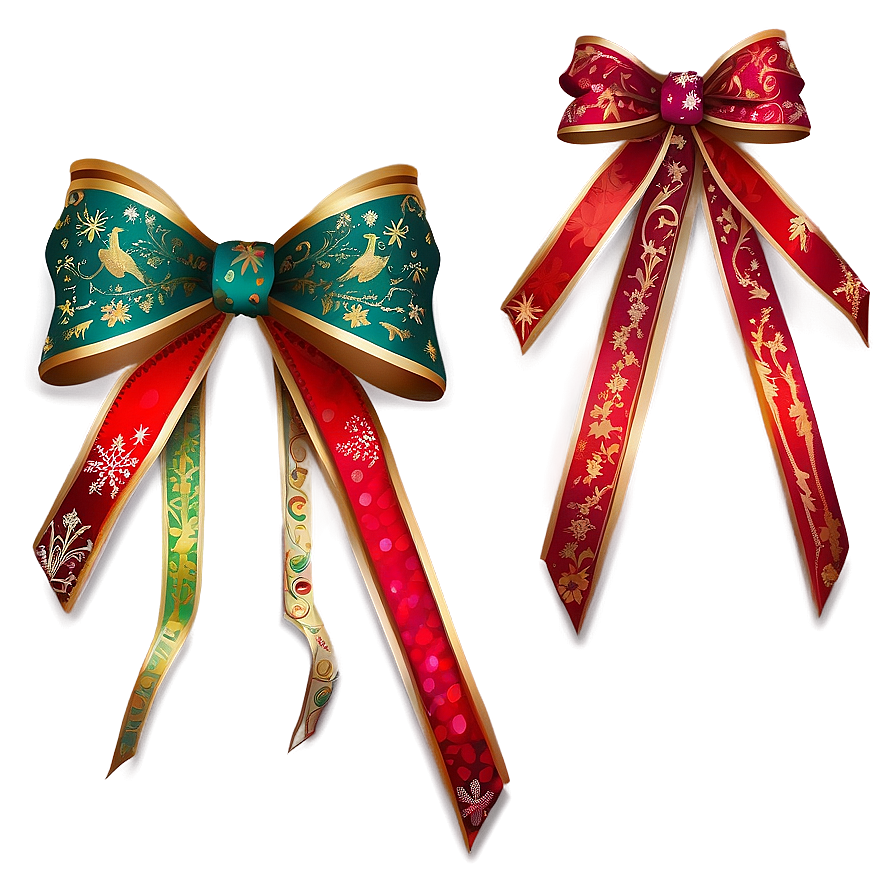 Download Christmas Eve Festive Ribbon Bows Png Vkj | Wallpapers.com