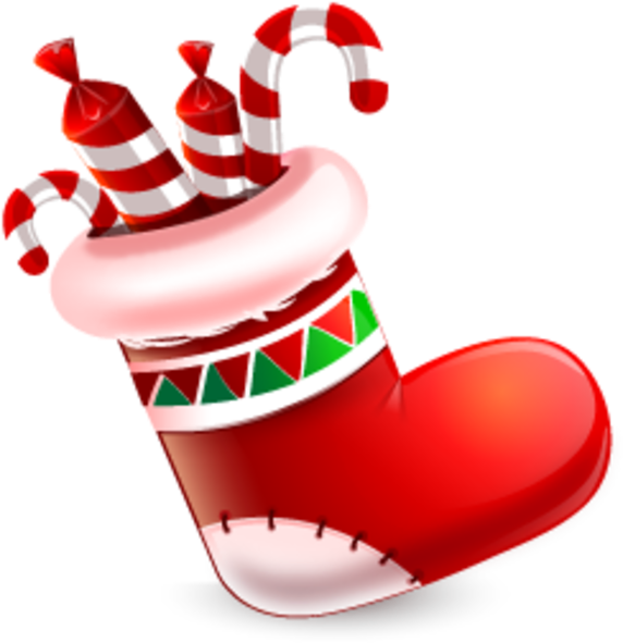 Download Christmas Stocking Candy Cane Clipart | Wallpapers.com