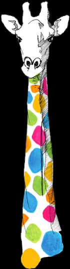 Download Colorful Polka Dot Giraffe Artwork | Wallpapers.com