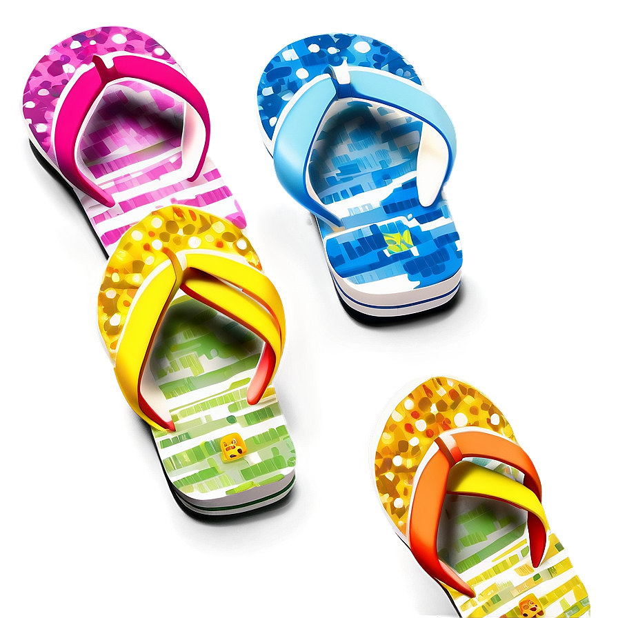 Download Colorful Summer Flip Flops Png Ohl | Wallpapers.com