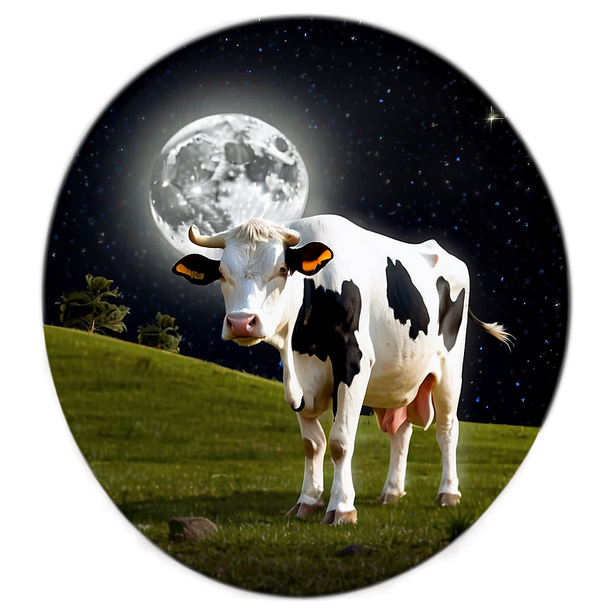 Download Cow And Moon Png 59 | Wallpapers.com