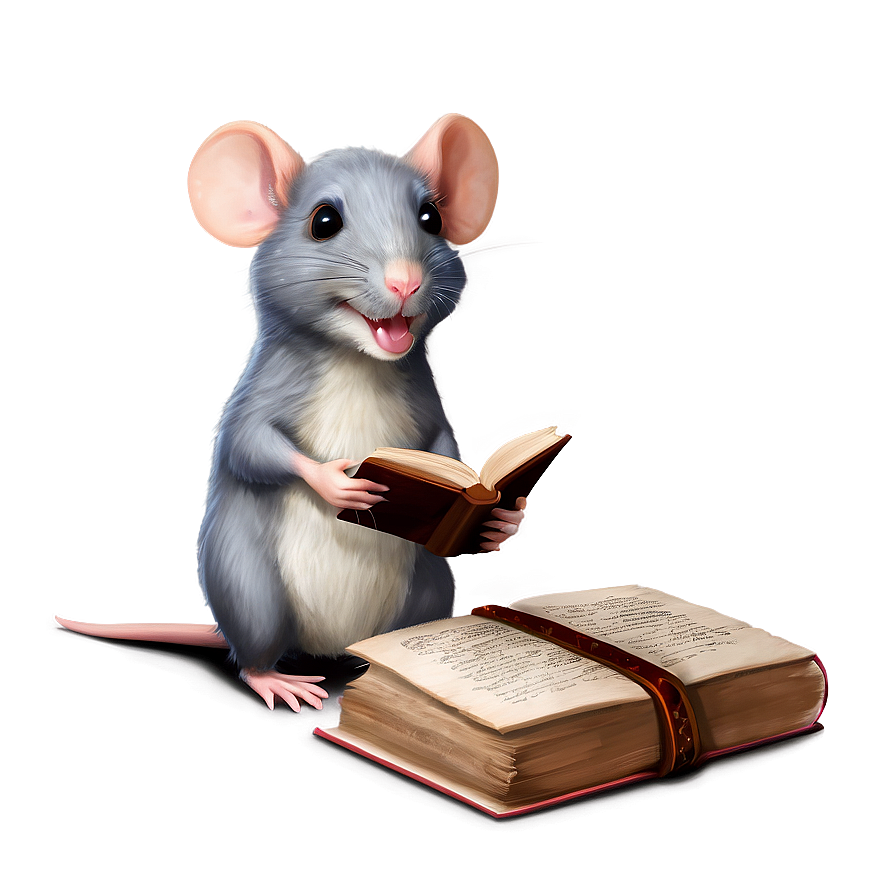 Download Cute Rat With Book Png Jxd | Wallpapers.com