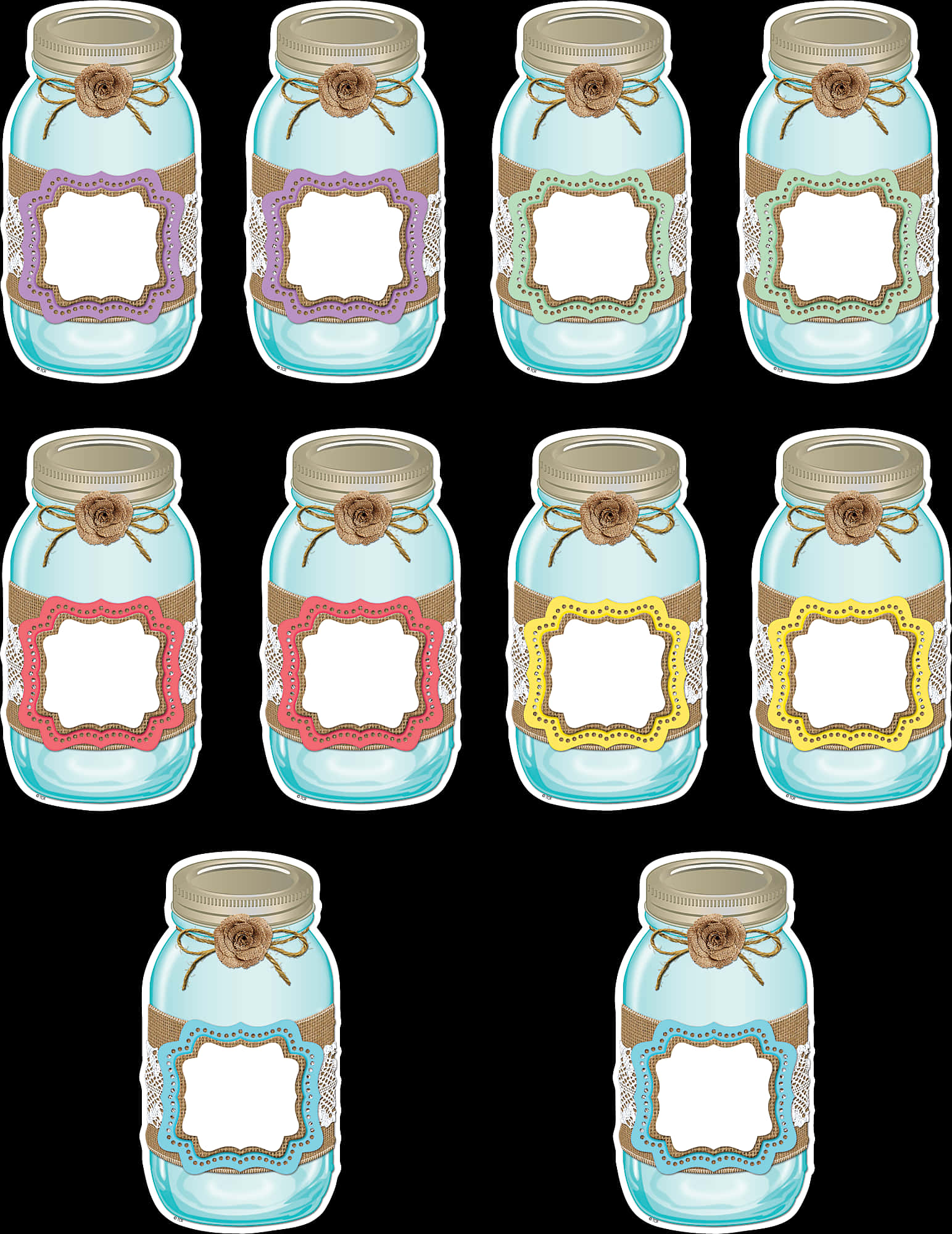 Download Decorative Mason Jars Labels Vector | Wallpapers.com
