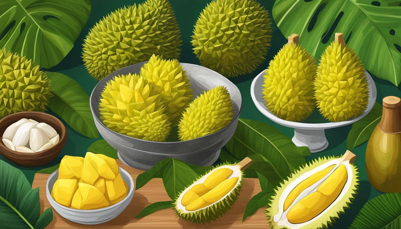 Download Durian Fruit Variety Illustration Wallpaper | Wallpapers.com