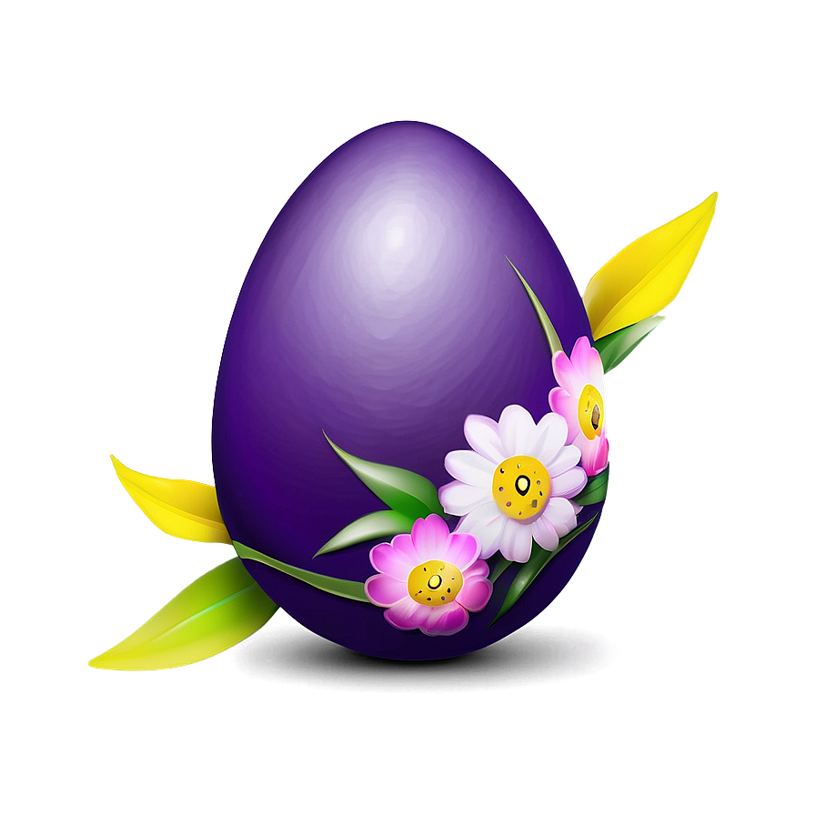 Download Easter Egg With Flowers Png Erv | Wallpapers.com