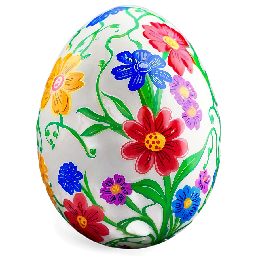 Download Easter Egg With Flowers Png Stj | Wallpapers.com
