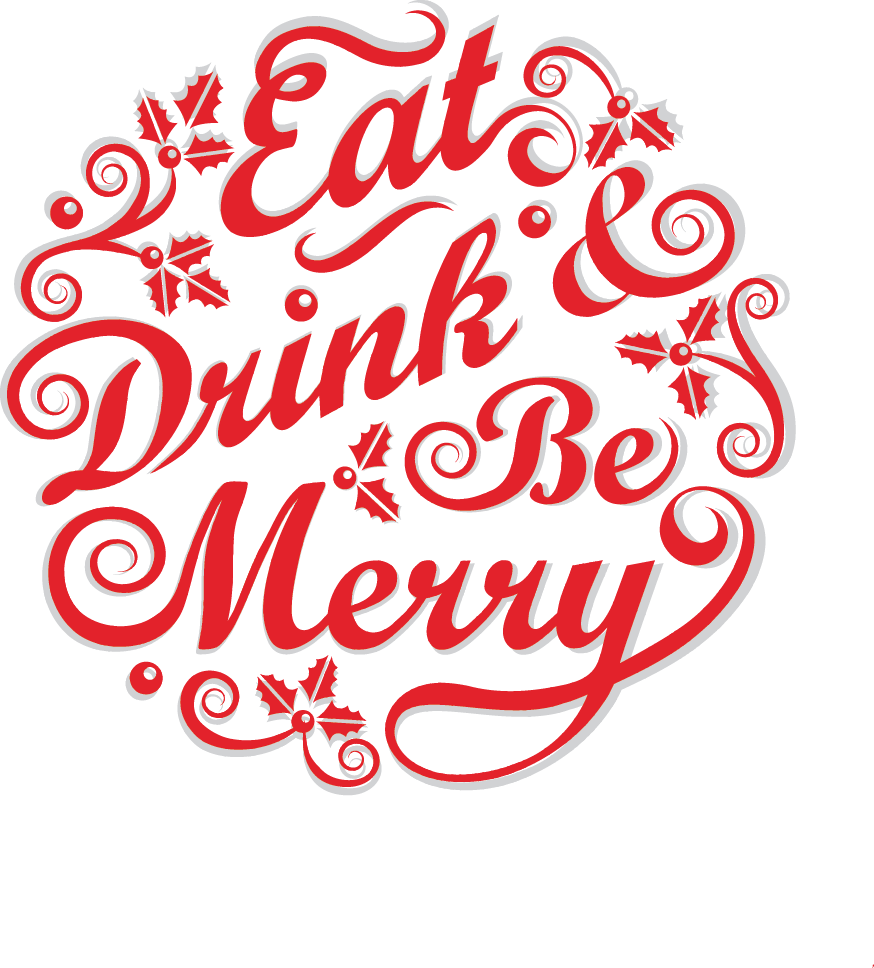 Download Eat Drink Be Merry Holiday Graphic | Wallpapers.com
