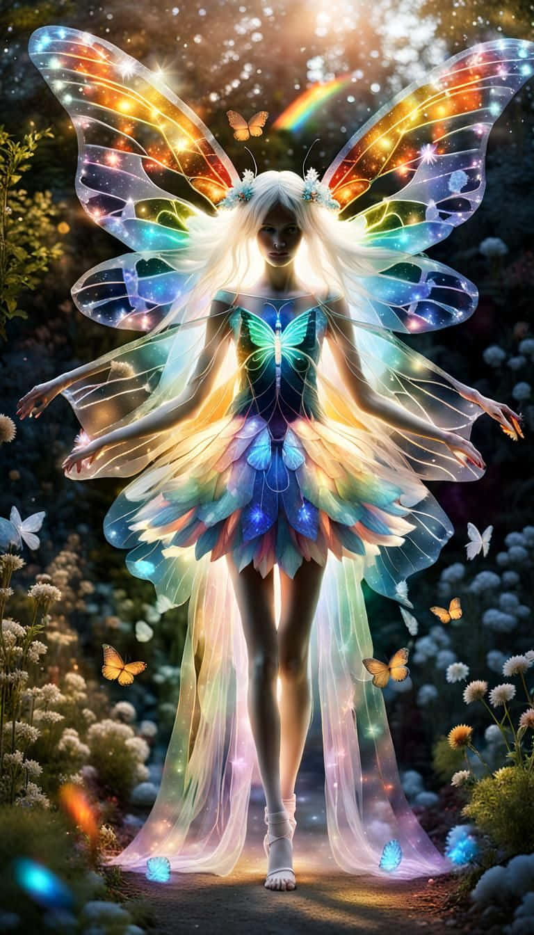 Download Enchanted Butterfly Fairy Forest Walk Wallpaper | Wallpapers.com