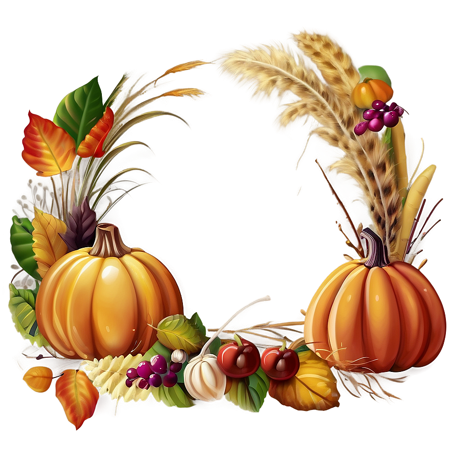 Download Fall Harvest Thanksgiving Border Png Der | Wallpapers.com