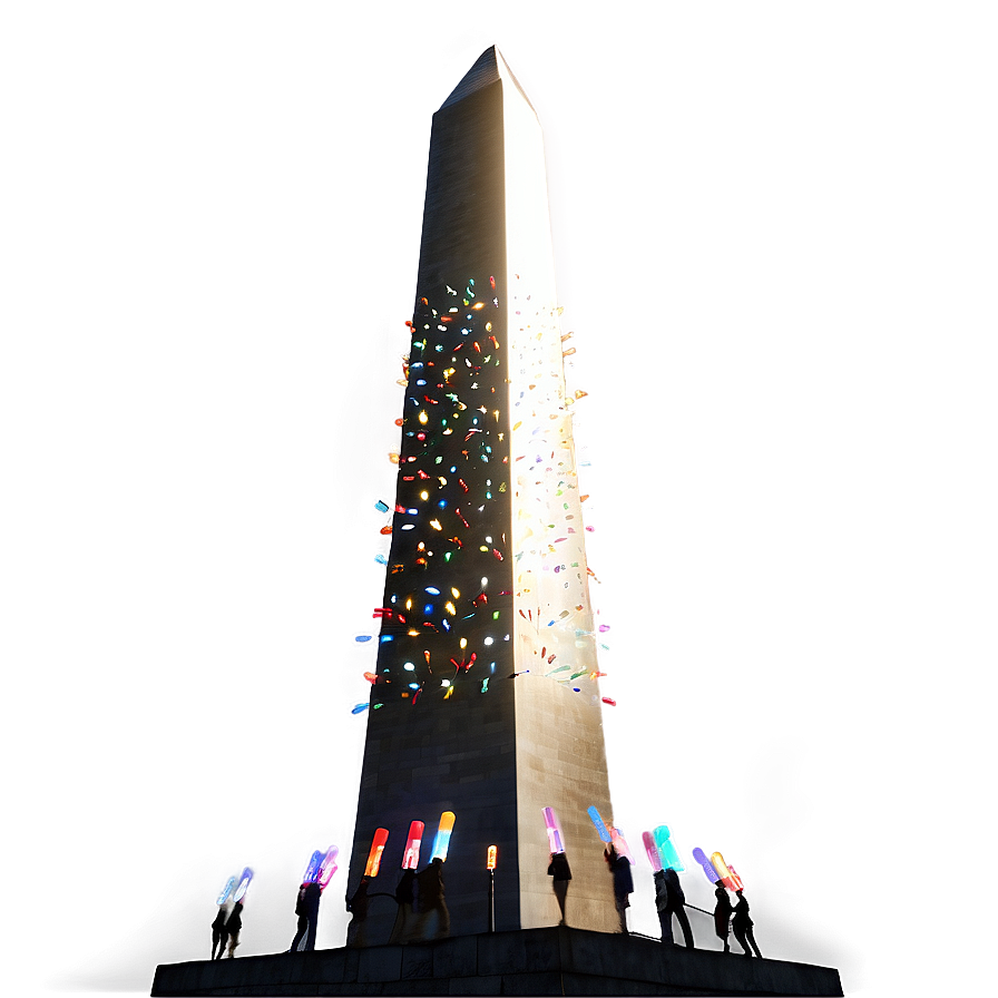 Download Festive Lights On Washington Monument Png Gwm88 | Wallpapers.com