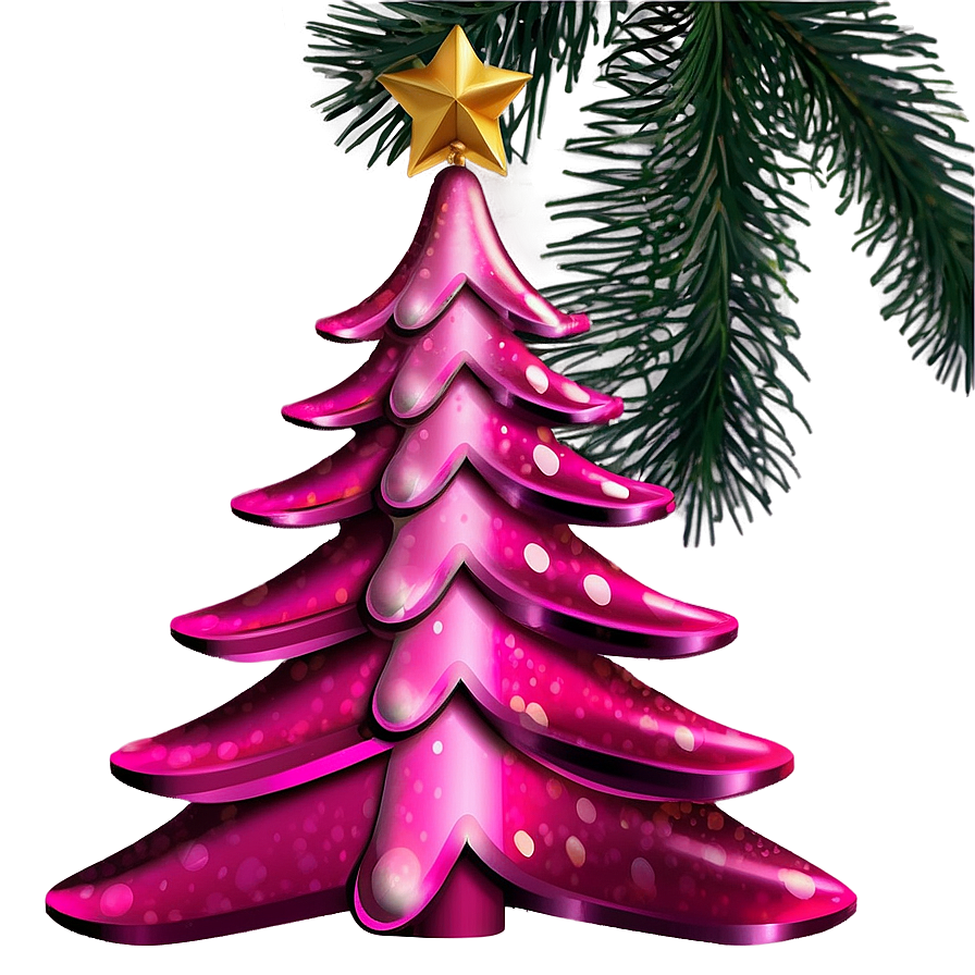 Download Festive Pink Christmas Tree Png Ebn | Wallpapers.com