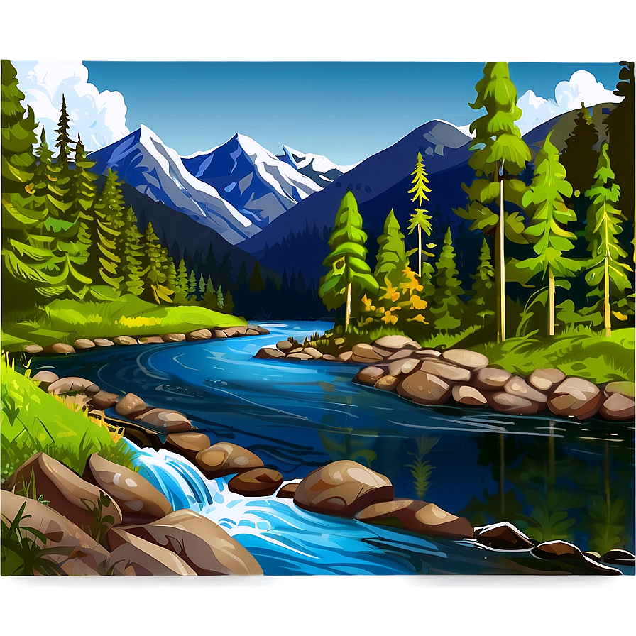 Download Forest Mountain River Clipart Png 06262024 | Wallpapers.com