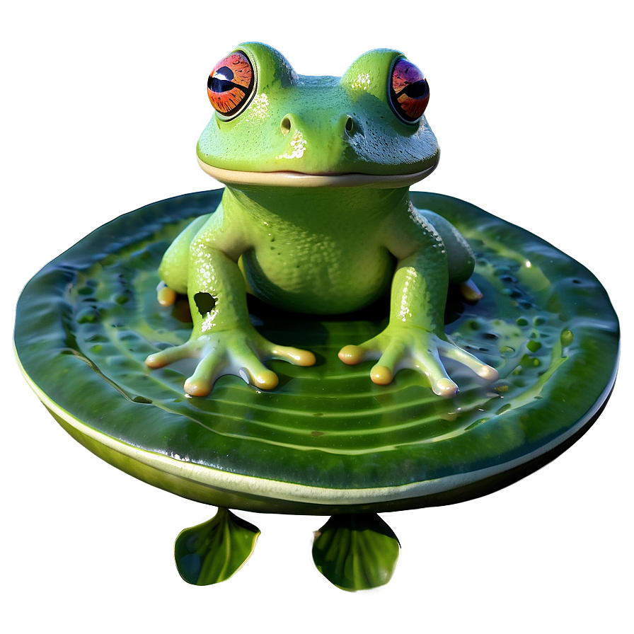 Download Frog On Lily Pad Png Aqx49 | Wallpapers.com