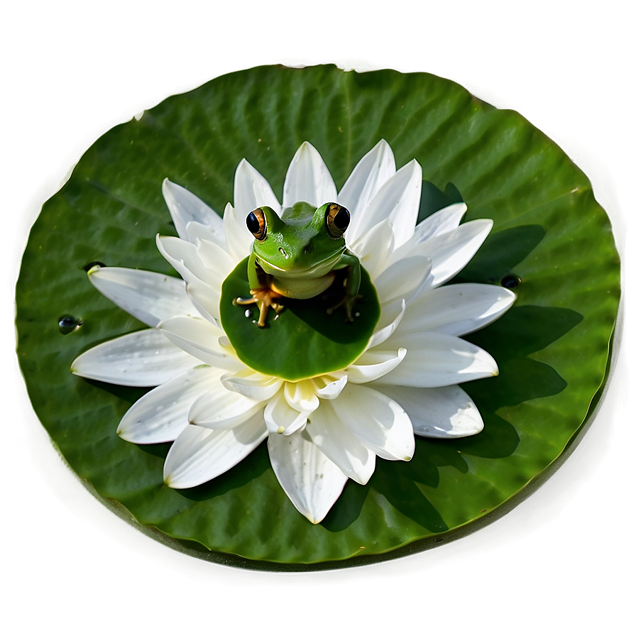 Download Frog On Lily Pad Png Khv | Wallpapers.com