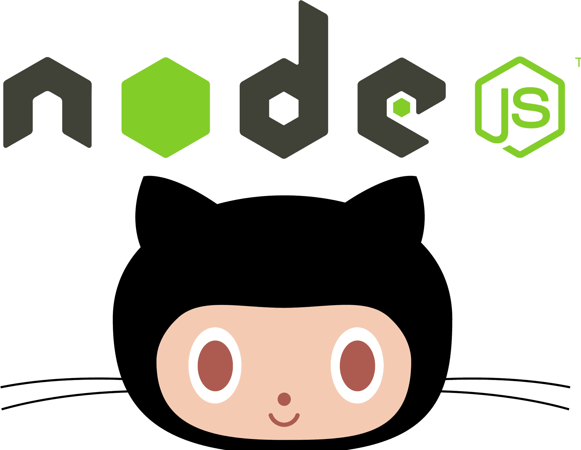 Download Git Hub Octocatand Node J S Logos | Wallpapers.com