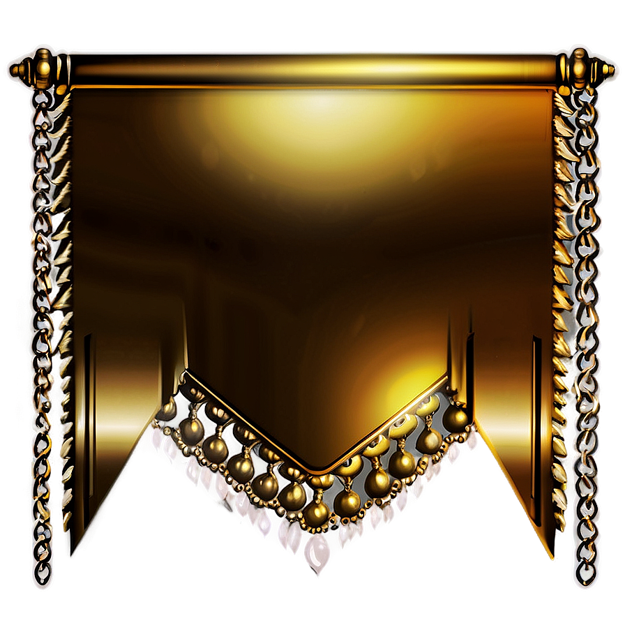 Download Gold Banner With Fringe Detail Png 06122024 | Wallpapers.com