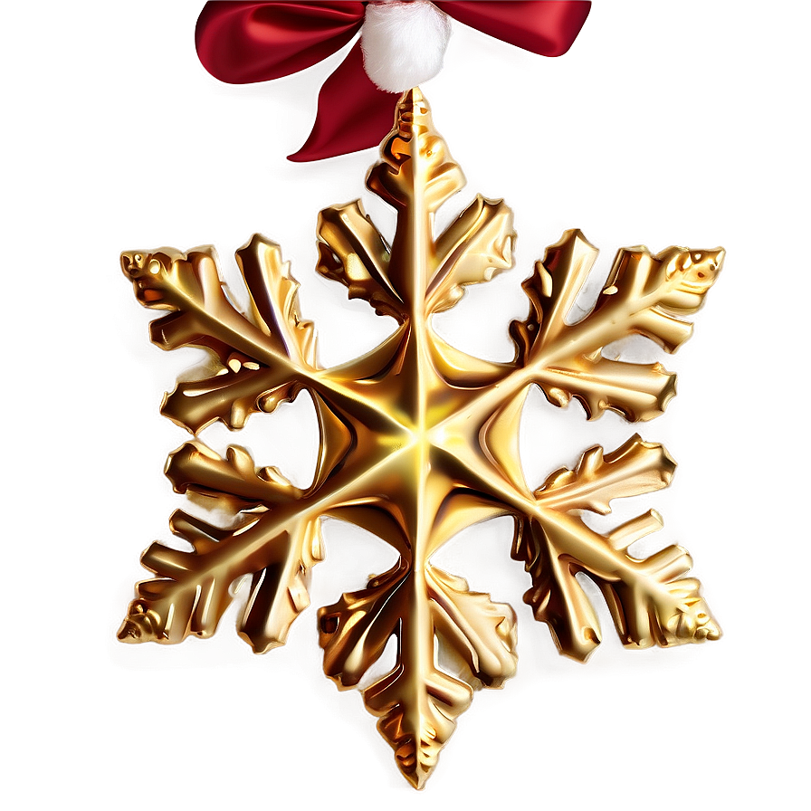 Download Gold Snowflake Christmas Ornament Png Iuq59 | Wallpapers.com