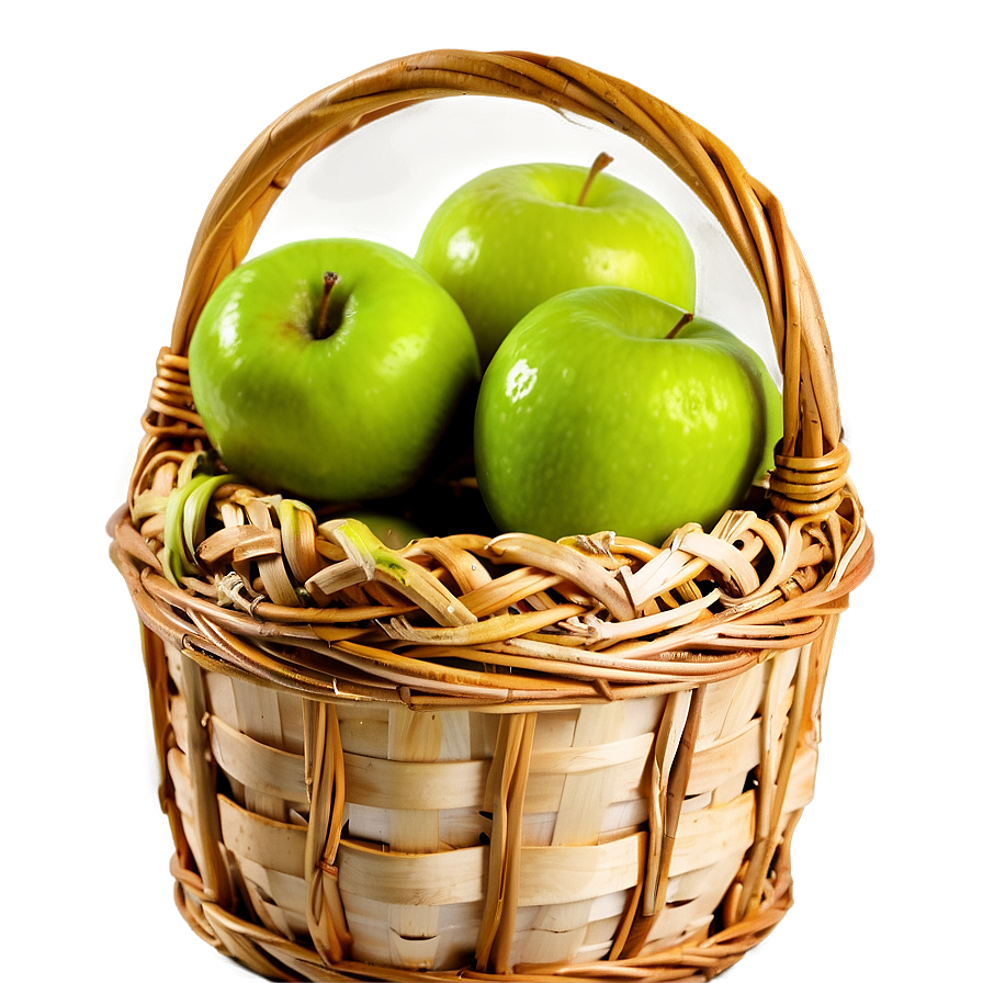 Download Green Apple In Basket Png Kyy8 | Wallpapers.com