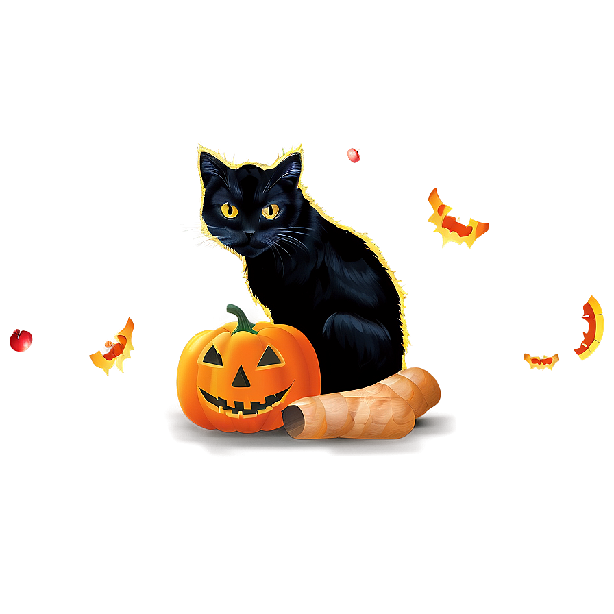Download Halloween Black Cat Png Spt20 | Wallpapers.com