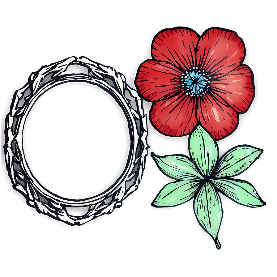 Download Hand Drawn Flower Frame Png 05252024 | Wallpapers.com