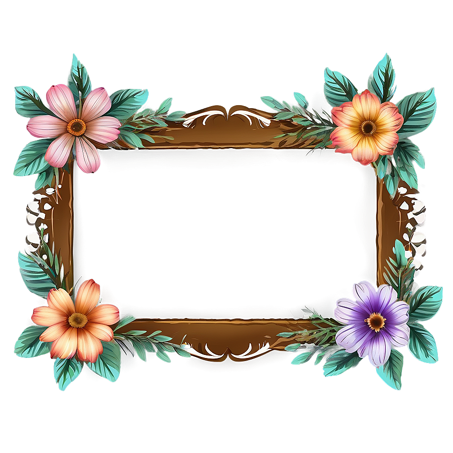 Download Hand Drawn Flower Frame Png 05252024 | Wallpapers.com