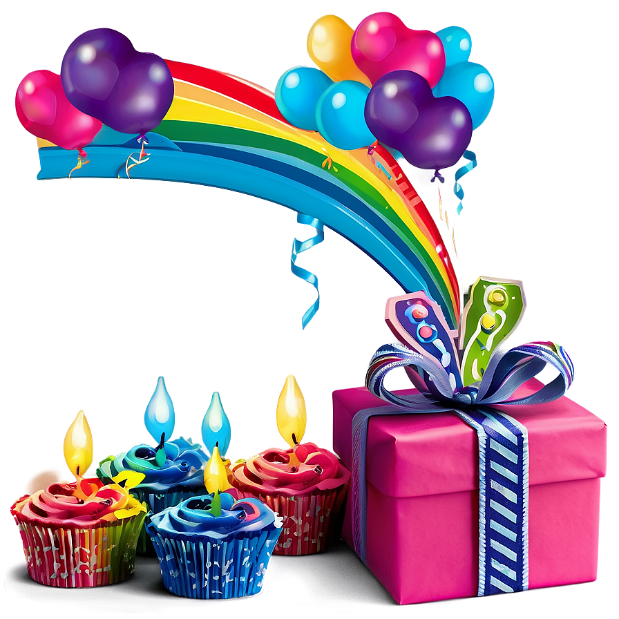 Download Happy Birthday Rainbow Png Kuv | Wallpapers.com
