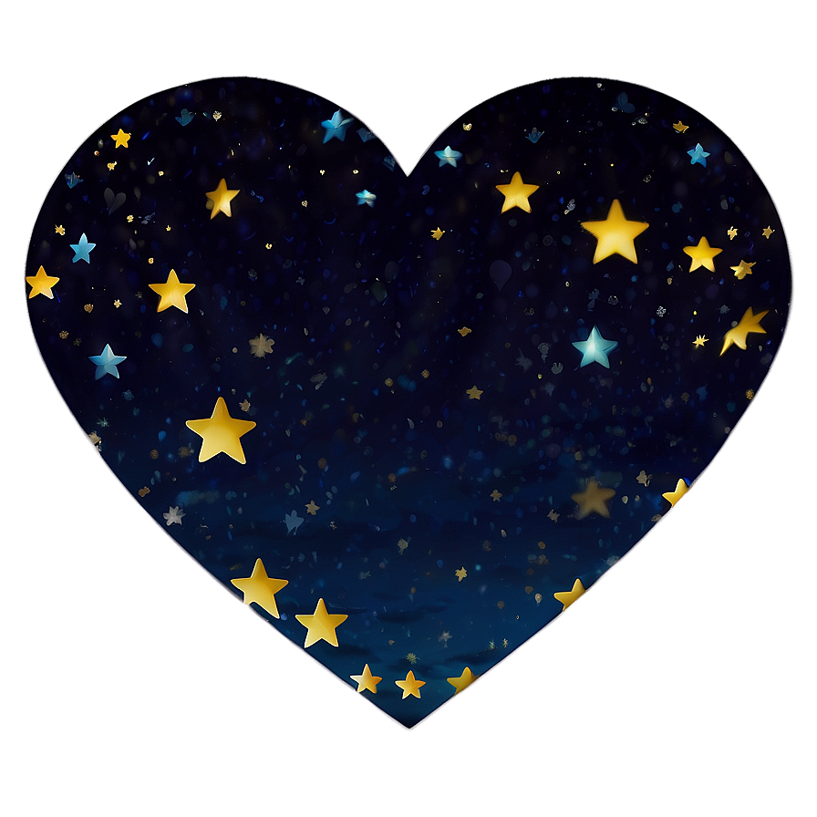 Download Heart And Stars Sky Png B | Wallpapers.com