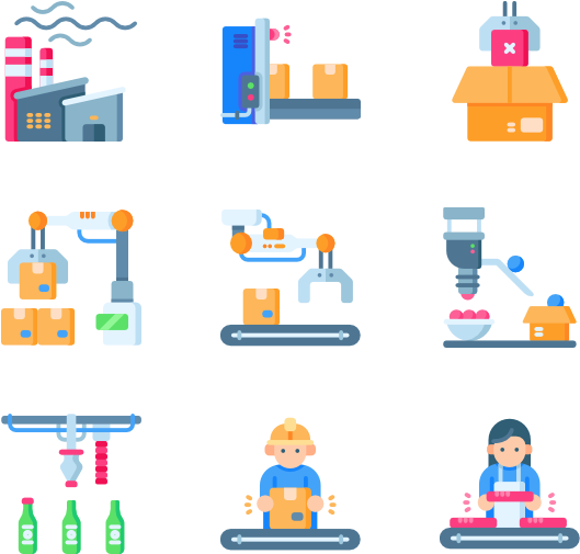 Download Industrial Automation Icons Set | Wallpapers.com