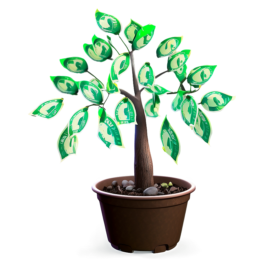 Download Money Tree With Glowing Leaves Png 06272024 | Wallpapers.com