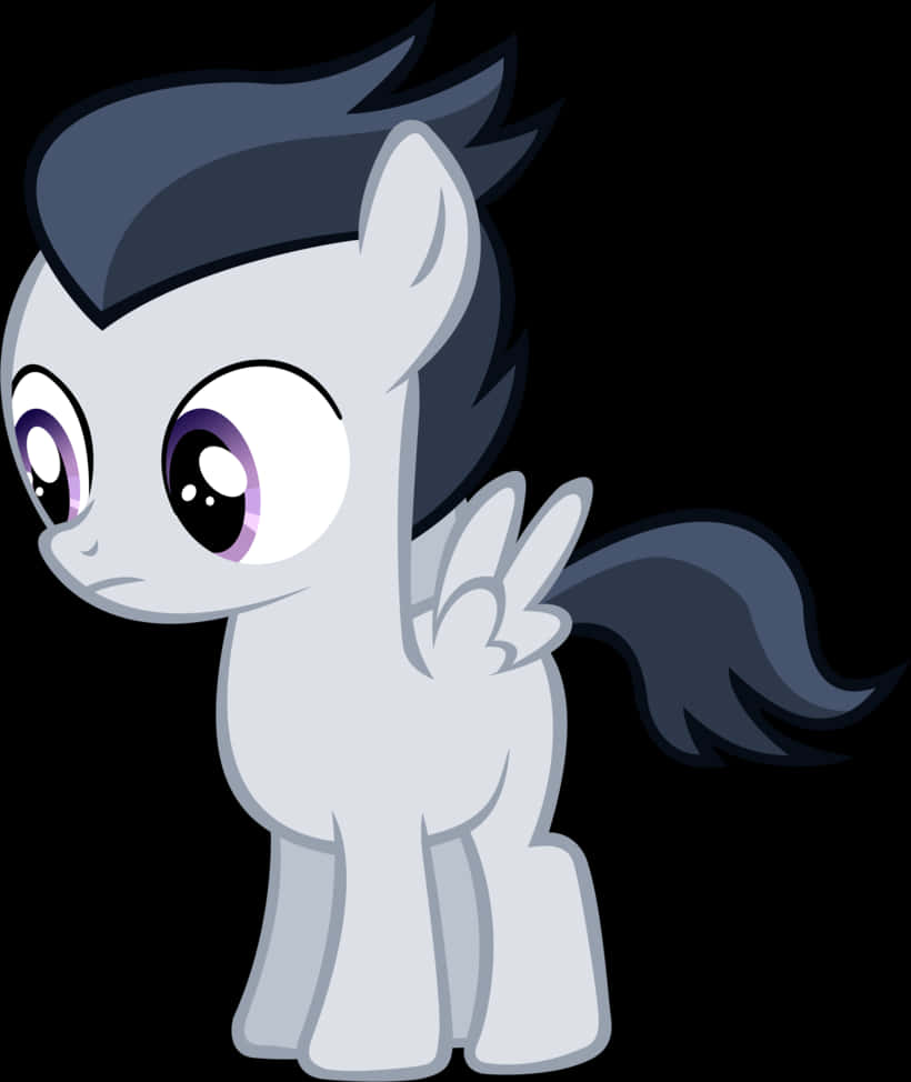 Download My Little Pony Gray Pegasus Character | Wallpapers.com