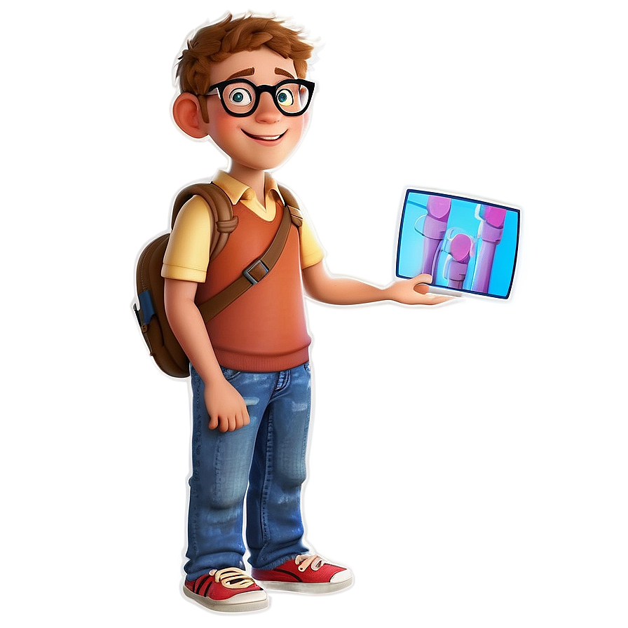 Download Nerd Character Cartoon Png 69 | Wallpapers.com